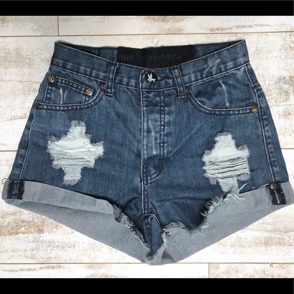 One Teaspoon | Shorts | One Teaspoon Bandit Denim Shorts High Rise Cuff ...